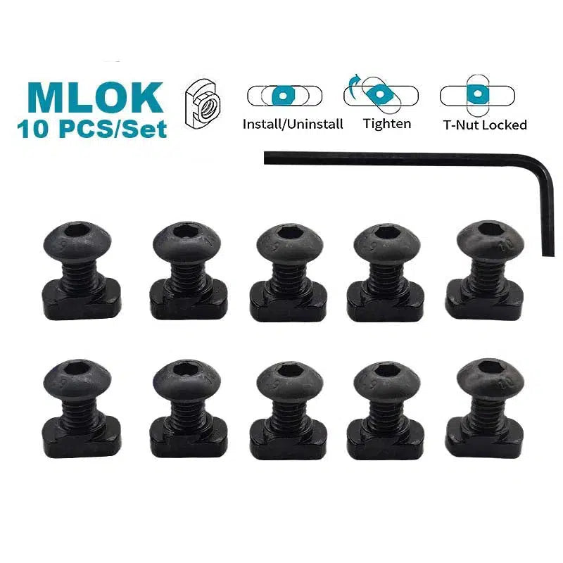 Keymod M-LOK T-Nut Rail M4 M5 Screws Set 10pcs – m416gelblaster