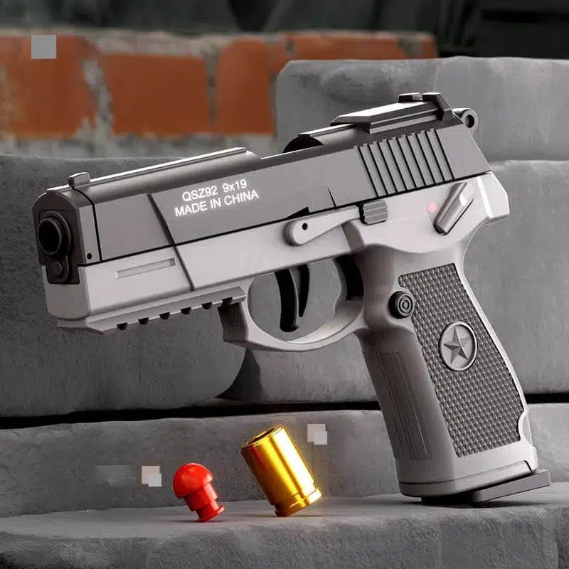QSZ-92 Semi-Automatic Pistol Cartridge Ejection Soft Bullet Blaster ...